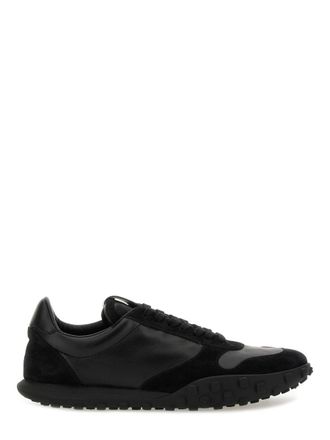 Jil Sander Schwarze Nappa-Leder- und Wildleder-Mond-Sneaker