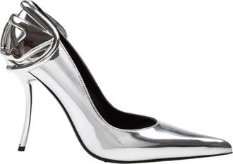 Diesel Hohe Schuhe - Metallic Leather Pumps - Gr. 36 (EU) - in Silber - f&uuml;r Damen