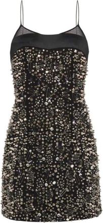 John Richmond Femme, Robes, Noir, Taille: 34 FR Robe Courte avec Applications Décoratives