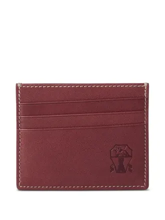 Brunello Cucinelli porte-cartes à logo embossé - Rouge