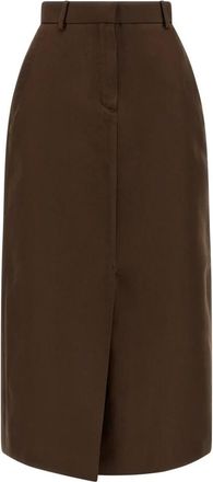Brioni Femme, Jupes, Brun, Taille: 36 FR Violante Silk Midi Skirt