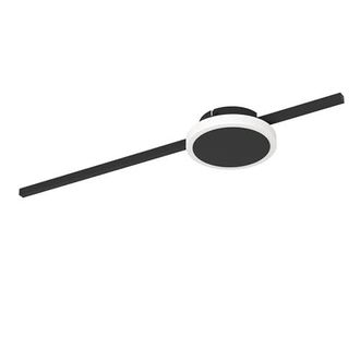 Eglo Luminaire plafonnier LED Sarginto à 2 flammes, lampe de plafond minimaliste en métal noir et plastique blanche, lustre pour salon et couloir, blanc ch