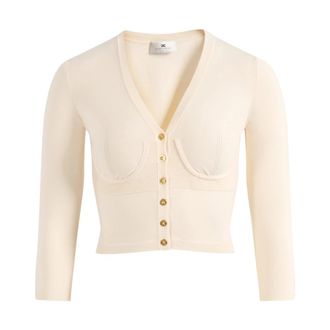 Elisabetta Franchi Maglia Tricot - - Knitwear - Damen - Beige - L