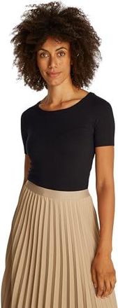 Tommy Hilfiger T-Shirt Manches Courtes Femme Slim 5X2 Rib Slim Fit, Noir (Black), M