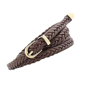 Generic Ceinture Elastique Femme - Ceinture tress&eacute;e &eacute;l&eacute;gante pour femme avec boucle ardillon accessoire d&eacute;contract&eacute; mince pour robe et chemise