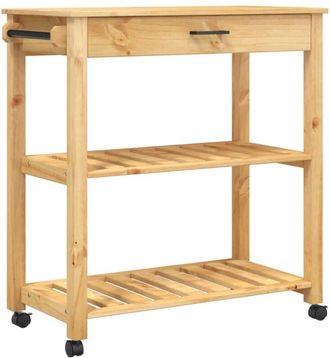 vidaXL Chariot de cuisine MONZA 84x40x90 cm bois massif de pin vidaXL