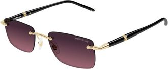 Montblanc Rechteckige Sonnenbrille - - Accessories - unisex - Gelb - 54 MM