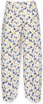 Elena Miro Femme, Pantalons, Blanc, Taille: 44 FR Pantalon Imprim&eacute;