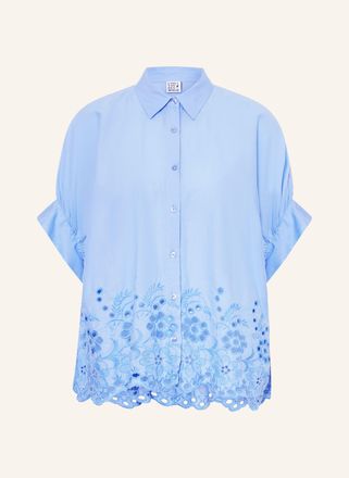 Emily van den Bergh Emily Van Den Bergh Hemdbluse Mit Lochspitze blau