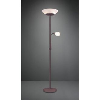 Reality Reality Leuchten - Lampadaire Avec Spot De Lecture Gerry Ruggine Verre Blanc &Oslash;34 cm Trio Lighting