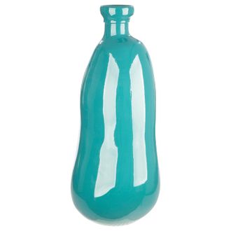 Gilde Bodenvase Sylt aus Glas - blau - H&ouml;he 51cm x &Oslash; 22cm - Europ&auml;ische Herstellung - dekorative Glasvase