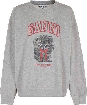 Ganni Femme, Sweatshirts et sweats &agrave; capuche, Gris, Taille: 44 FR SweaT-shirt isoli cat