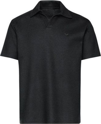 Trigema Poloshirt TRIGEMA Oversized Poloshirt ohne Knopfleiste in Waffeloptik (1-tlg)