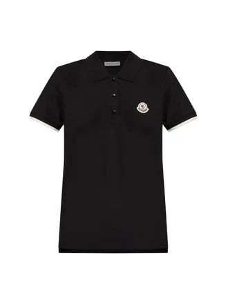 Moncler Embroidered Logo Polo Shirt - Black
