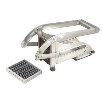La Bonne Graine Edelstahl-Pommes-Schneider - Mit 2 Schneideinsätzen (9×9 mm & 12×12 mm) - Manuell - Robuster Küchenhelfer für perfekte hausgemachte Pommes - Rutschfes