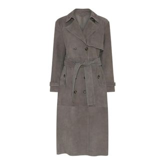 Bruuns Bazaar Wiolas Wildledermantel - - Coats - Damen - Grau - S
