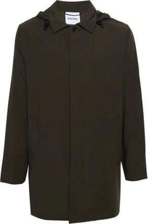 Aspesi Homme, Manteaux, Vert, Taille: M Imperm&eacute;able &agrave; capuche