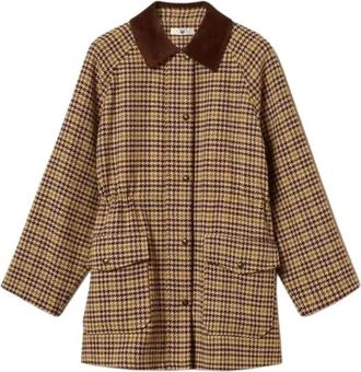 Twinset Parka Jacquard Pied-de-poule - Femme - Manteaux - Multicolore - Taille: 40 FR