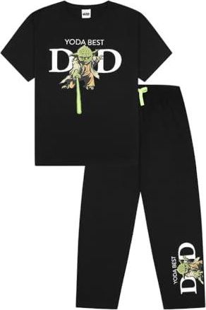 Star Wars Yoda Best Dad Ensemble pyjama long pour homme, Noir, XXL