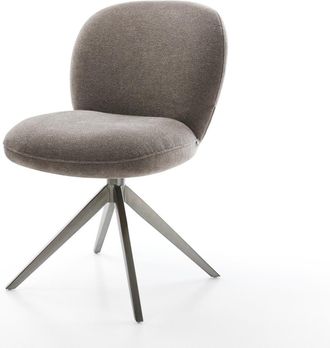 DELIFE Drehstuhl Nube-Flex Strukturstoff Soft Taupe Kreuzgestell breit Graphit 360&deg; drehbar Wippfunktion Taschenfederkern, Esszimmerst&uuml;hle