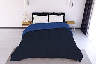 Italian Bed Linen ELEGANT Wintersteppdecke, Dunkelblau/Königsblau, 260x260cm