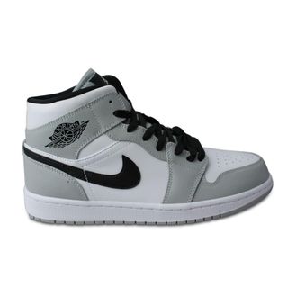 Nike Jordan Air 1 Mid Herren Sneaker EU 42,5 - US 9, Helles Rauchgrau Schwarz Wei&szlig;, 42 1/3 EU