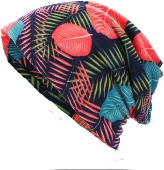 Generic Couvre-chef chimio pour femme - Turban doux - Motif floral - Tissu doux - Bandana alopécie, Feuille de corail, Taille unique