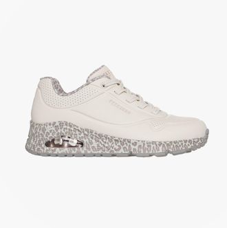 Skechers Uno - Safari Time Damen Freizeitschuhe Natur Duraleather / Off White Leopard