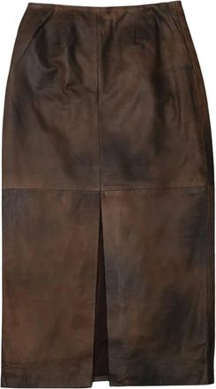 Rotate Rotate Birger Christensen, Femme, Jupes, Brun, Taille: 42 FR Jupe en cuir