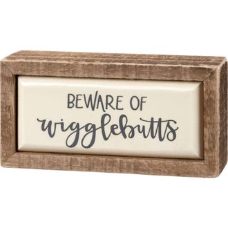 Primitives By Kathy Beware Of Wigglebutts Home Decor Schild Set