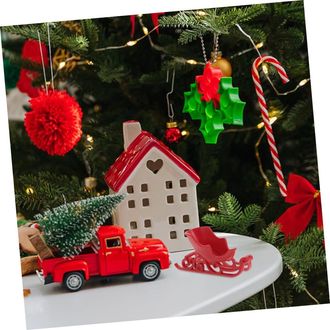 Garneck 10 Stück Teiliges Kunststoff Schlitten Rote Weihnachtsmann Schlittenfigur Mittelgroß Langlebige Tischdekoration für Desktop Vielseitig als Mikro Lands