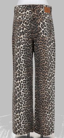 Ganni Wide-Leg Animal Print Jeans - Multicolor