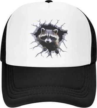 Generic Casquette Trucker personnalis&eacute;e avec Raton Laveur Humoristique Unisexe Ajustable Style Baseball id&eacute;ale pour Les activit&eacute;s de Plein air et Loisirs Spor