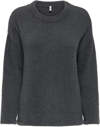 Only Damen Pullover ONLPETRA LS LOOSE O-NECK CC KNT (DE/NL/SE/PL, Alphanumerisch, XL, Regular, Regular, blackened pearl)