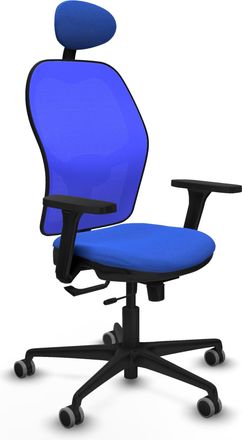 Piqueras y Crespo Ergonomischer Stuhl f&uuml;r die Arbeit zu Hause mit 3D-Armen, h&ouml;henverstellbarer Lendenwirbelst&uuml;tze und festem Kopfteil, ausgestattet mit Syncro/Traslack.