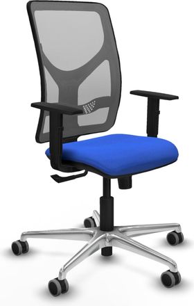 Piqueras y Crespo B&uuml;rostuhl mit 1D-Armlehnen, h&ouml;henverstellbare Lendenwirbelst&uuml;tze, ausgestattet mit 3 Positionen und Schneideschaum, Grau/Blau