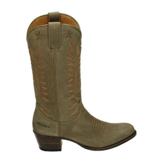 Sendra Western Dameslaars Gr&uuml;n Nubuk Stiefel - - Shoes - Damen - Gr&uuml;n - 36 EU