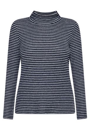 Betty Barclay Sweatshirt BETTY BARCLAY Damen langarm, Damen, Gr. 36, dunkelblau, wei&szlig;, Jersey, Obermaterial: 66% Viskose, 30% Polyester, 4% Elasthan, Basic, figurum