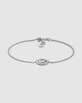 Michael Kors Damen-Armband in Silberoptik mit Pav&eacute;-Logo, MKJ8577040