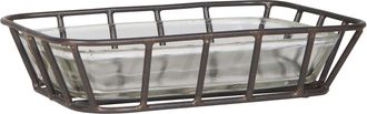 Ib Laursen Seifenschale Seifenablage Seifenhalter Metallständer Glas Vintage Landhaus Shabby, 14,5 x 10,5 x 3 cm, (0319-00)