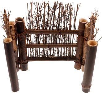 Artibetter Kleiner Bambuszaun Mikrolandschaft Dekor Kleines Zaunmodell aus Nat&uuml;rlichem Bambus Filigran Gebunden mit Kupferdraht Glatte Oberfl&auml;che Gartendekoratio