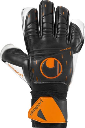 Uhlsport SPEED CONTACT SOFT FLEX FRAME Torwarthandschuhe Fußball schwarz/weiß/fluo orange Größe 9.5