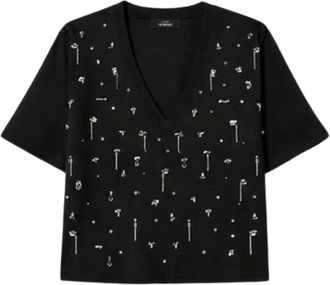 Twinset Femme, Tops, Noir, Taille: 42 FR T-shirt court