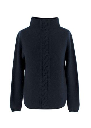 Max Mara S Max Mara Navy Turtleneck Cashmere Sweater Size S