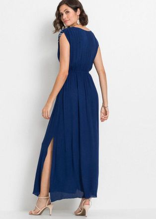 Bonprix Maxikleid &auml;rmelloses Design, mit Verzierung und Bindeband, Loose Fit