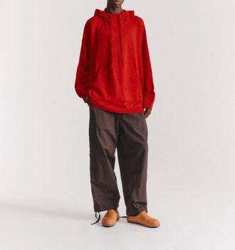 CASEY CASEY Wool-Blend Hoodie - Red