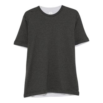 Eleventy Kurzarm-T-Shirt mit Lagen-Optik - - Tops - Herren - Grau - XL
