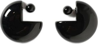 Emporio Armani Boucles doreilles pendantes en r&eacute;sine marbr&eacute;e - Femme - Accessoires - Noir - Taille: ONE Size