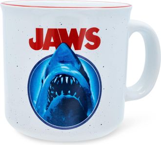 Silver Buffalo Jaws Bigger Boat Keramik-Tasse, 590 ml, Wei&szlig;