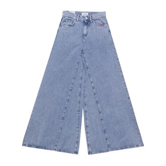 Amish Wide Jeans - - Jeans - Damen - Blau - W30